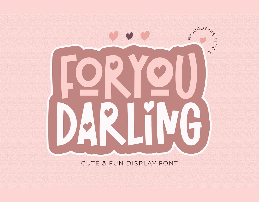 For You Darling Font, Heart Font, Love Font, Valentine Font, Cute Font ...
