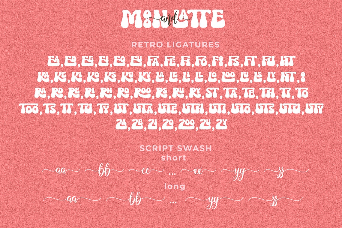 Moon and Latte Font Retro Font Vintage Font Groovy Font - Etsy