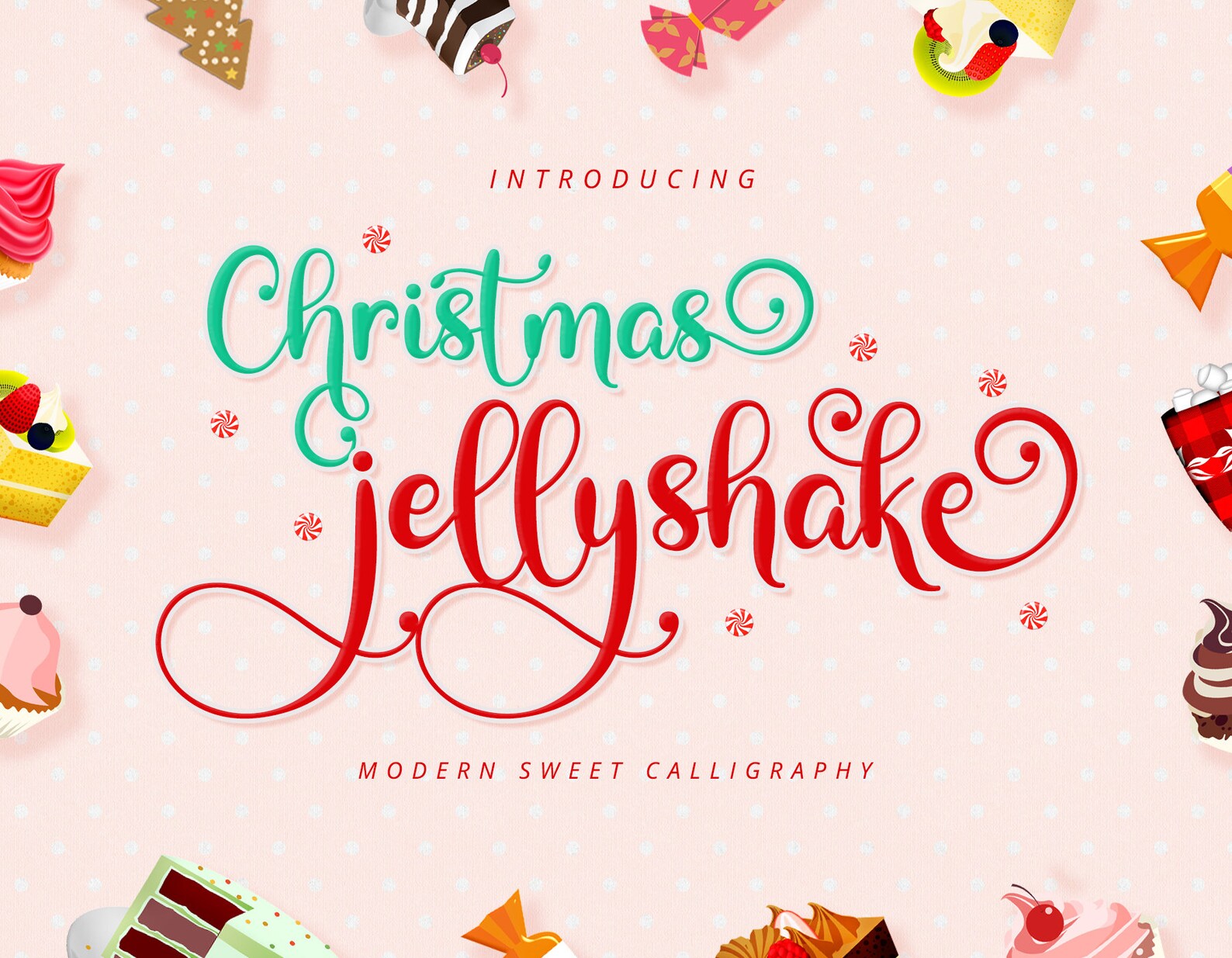 Christmas Jellyshake Font, Christmas Font, Handwritten Font, Swash Font ...