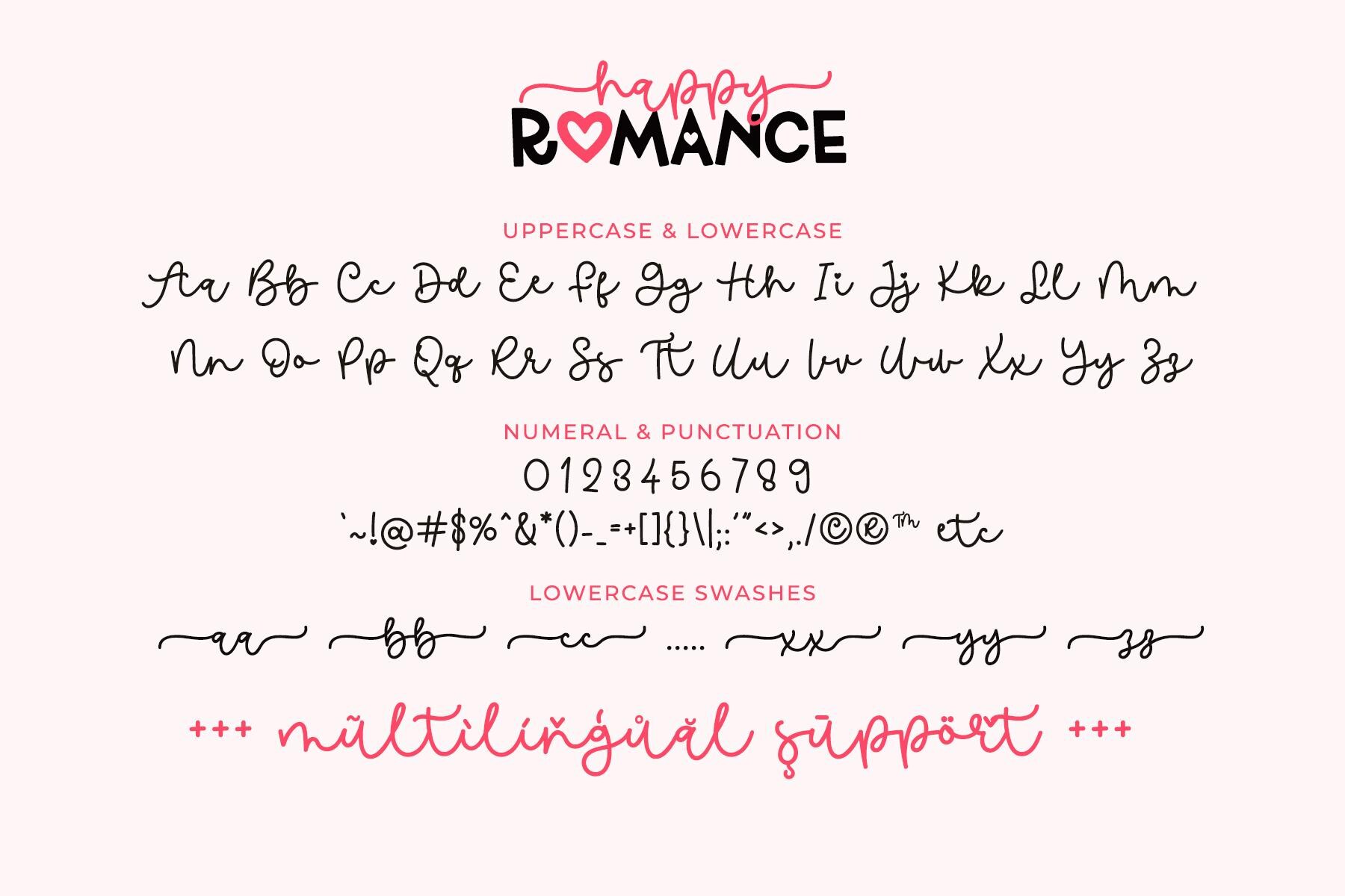 Happy Romance Font Duo, Handwritten Font, Cursive Font, Single Line ...