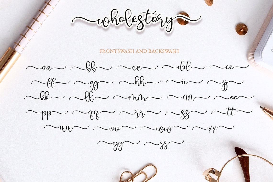 Wholestory Font, Swash Font, Tail Font, Font With Tail, Swoosh Font ...