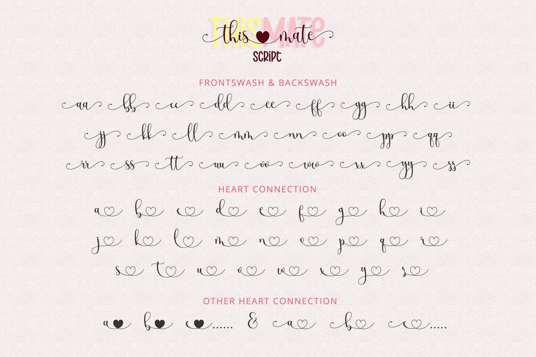 This Mate Font, Script Font, Handwritten Font, Heart Font, Heart Swash Font, Heart Connection ...