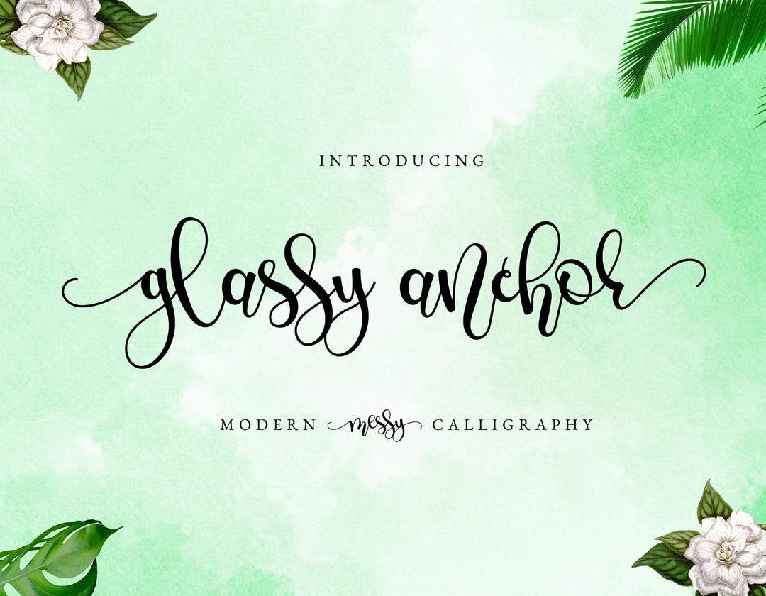 Glassy Anchor Font, Script Font, Handwritten Font, Swash Font, Tail Font, Font With Tail, Bouncy ...