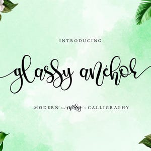 Glassy Anchor Font, Script Font, Handwritten Font, Swash Font, Tail Font, Font With Tail, Bouncy ...