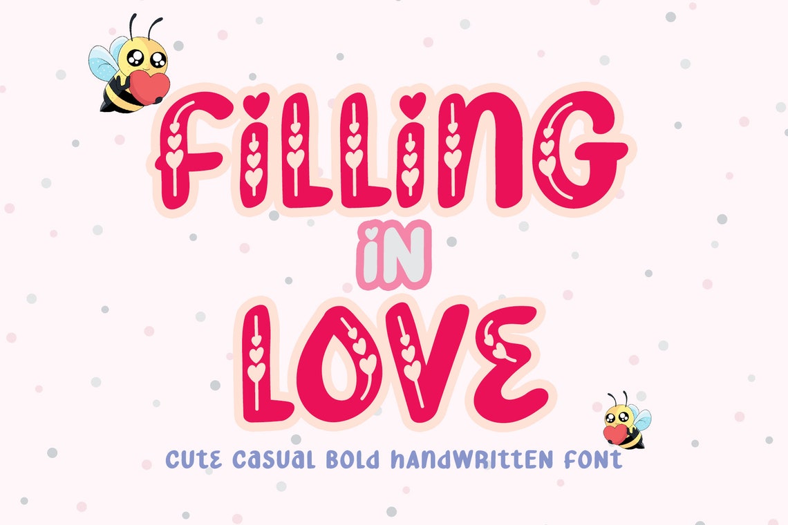 Handwritten Font Playful Cute Font Valentine Font Love - Etsy