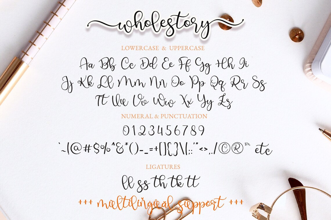 Wholestory Font, Swash Font, Tail Font, Font With Tail, Swoosh Font ...