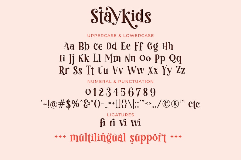 Stay Kids Font, Serif Font, Cute Font, Retro Font, Vintage Font, Groovy ...