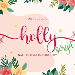 Holly Script Font Swash Font Spring Font Calligraphy Font - Etsy