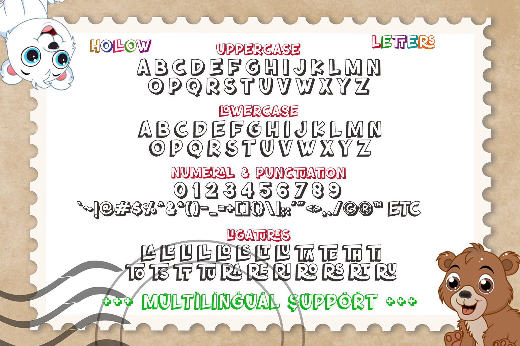 Hollow Letter Font, Outline Font, Shadow Font, Hole Font, Kids Font ...