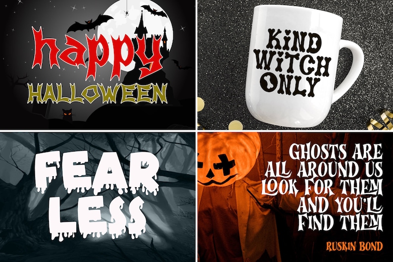 Spooky Font Bundle, Halloween Font Bundle, Font Bundle, Horror Font ...