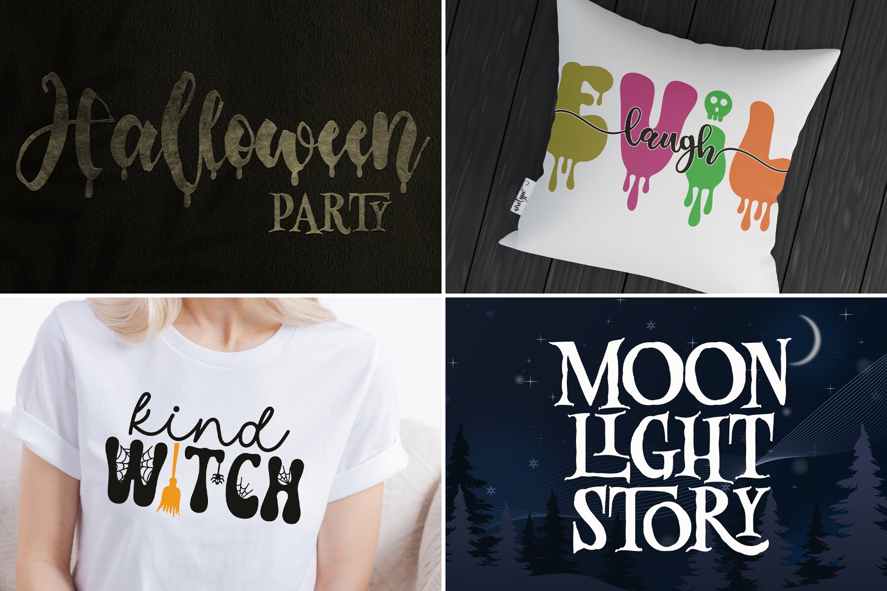 Spooky Font Bundle, Halloween Font Bundle, Font Bundle, Horror Font ...