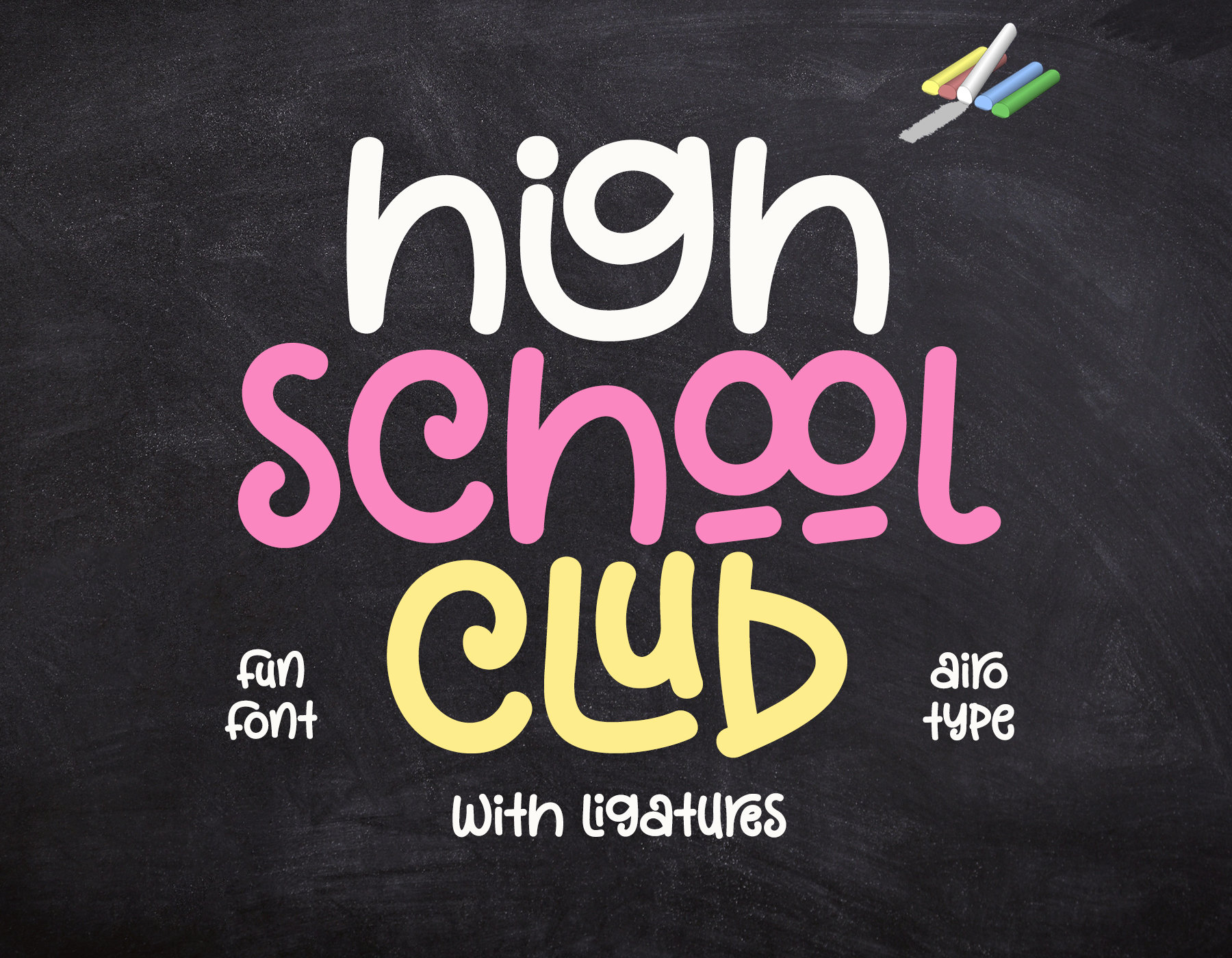 High School Club Font Handwritten Font Handwriting Font - Etsy