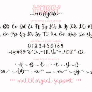 Happy New Year Font Duo, Handwritten Font, Cursive Font, Calligraphy ...