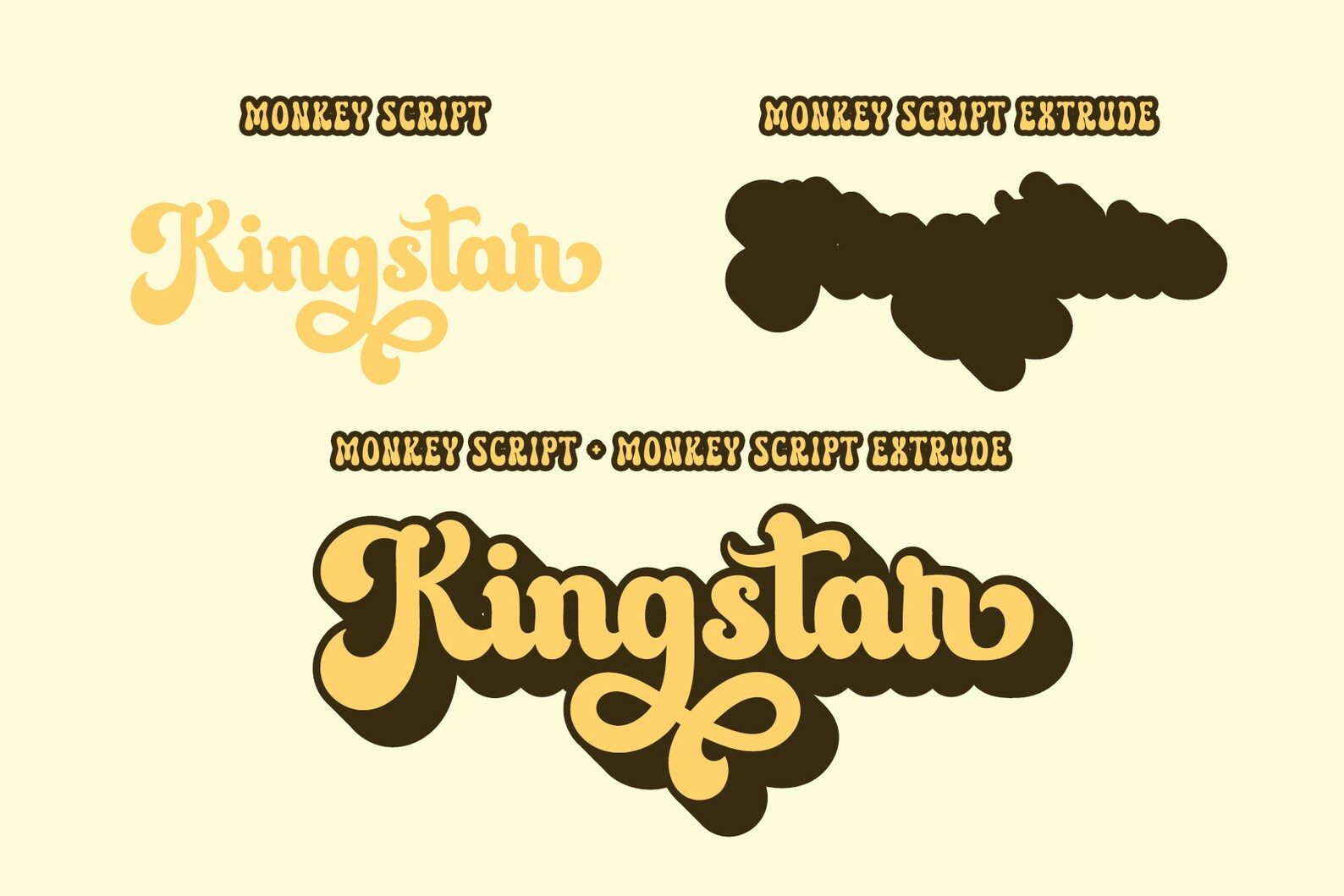 Monkey Script Font, Retro Font, Groovy Font, Vintage Font, Handwritten ...