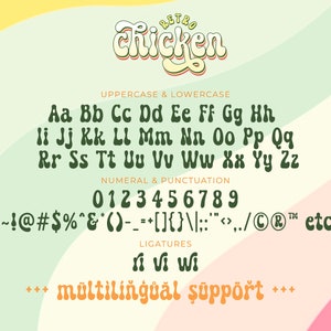 Retro Chicken Font, Retro Font, Vintage Font, Groovy Font, Cute Font ...