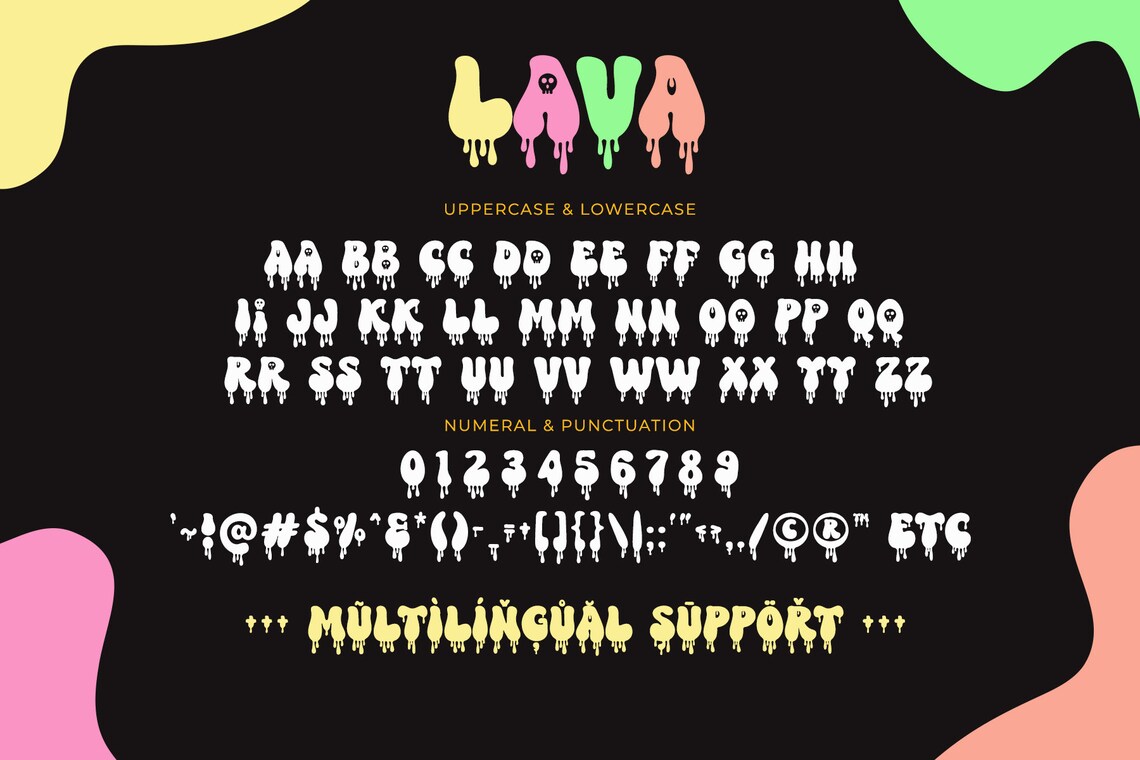 Lava Font, Retro Font, Dripping Font, Halloween Font, Drip Letters ...