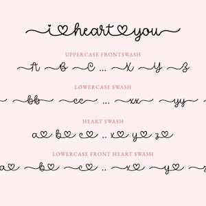 I Heart You Font, Script Font, Handwriting Font, Heart Font, Swash Font ...