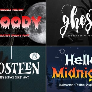 Spooky Font Bundle, Halloween Font Bundle, Font Bundle, Horror Font ...