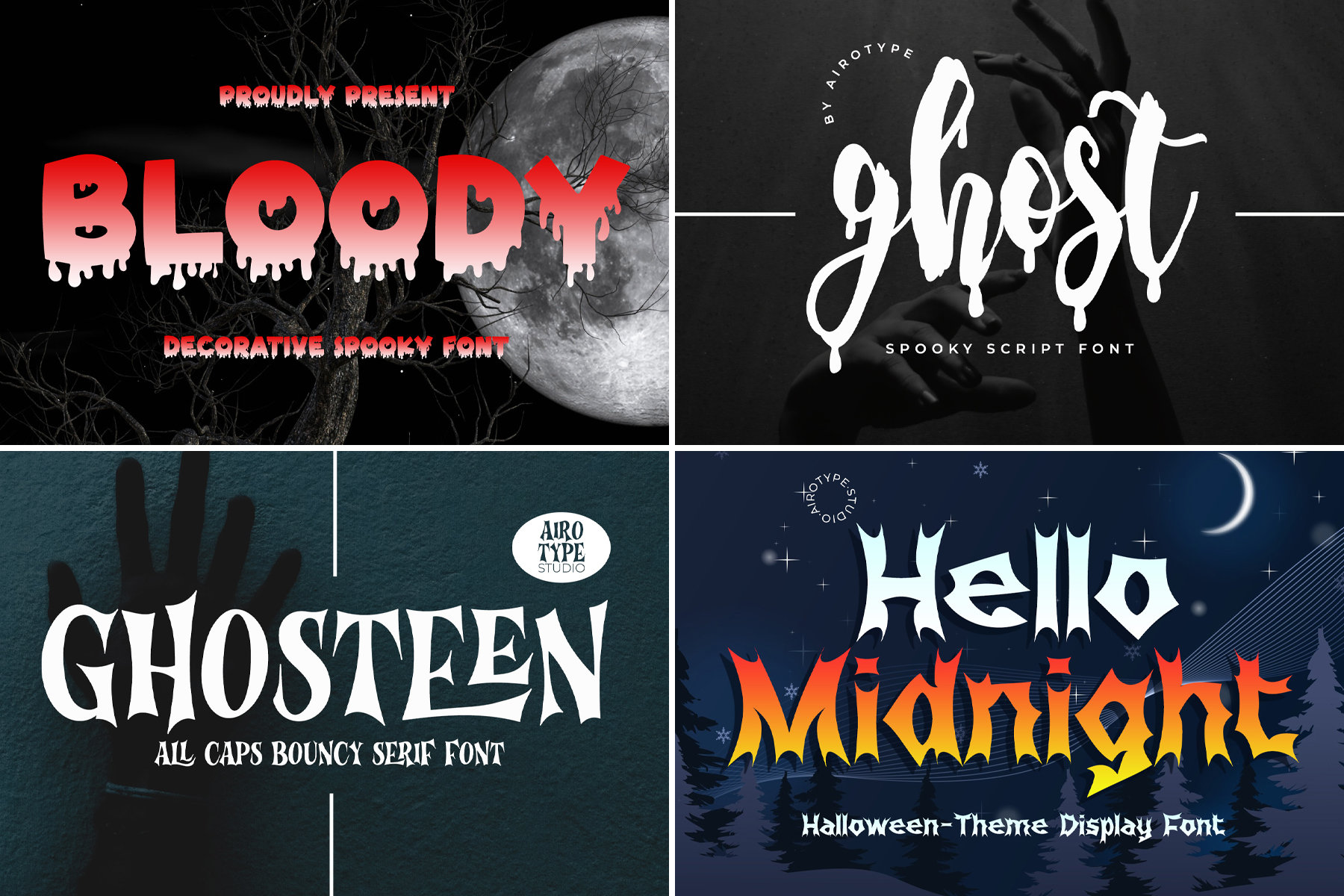 Spooky Font Bundle, Halloween Font Bundle, Font Bundle, Horror Font ...