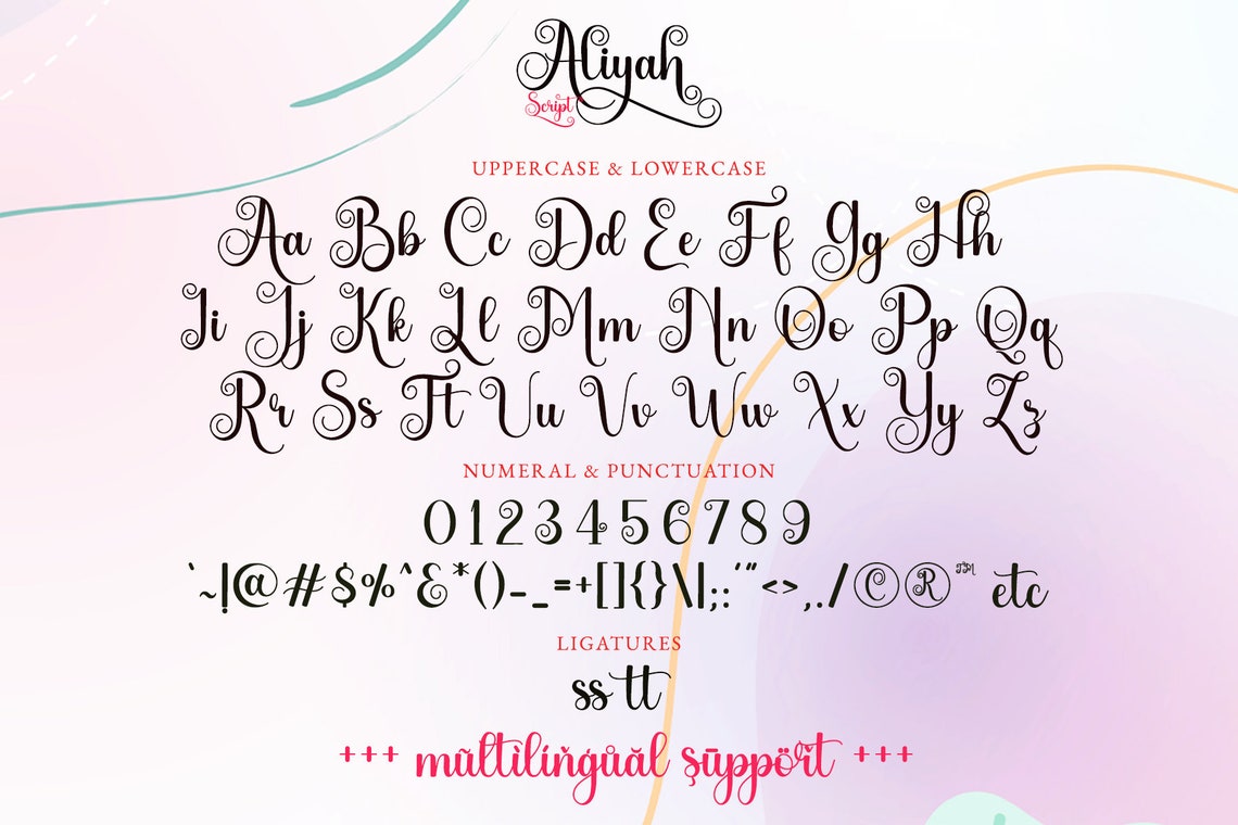 Aliyah Script Font, Wedding Font, Christmas Font, Handwritten Font ...