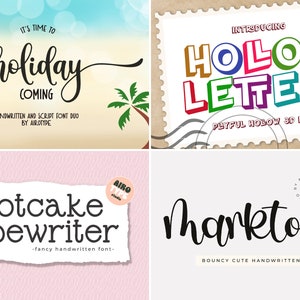 Handwritten Font Bundle, Cute Font, School Font, Script Font ...