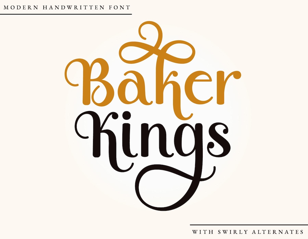 Baker Kings Font, Handwritten Font, Script Font, Calligraphy Font ...
