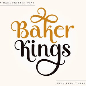 Baker Kings Font, Handwritten Font, Script Font, Calligraphy Font ...