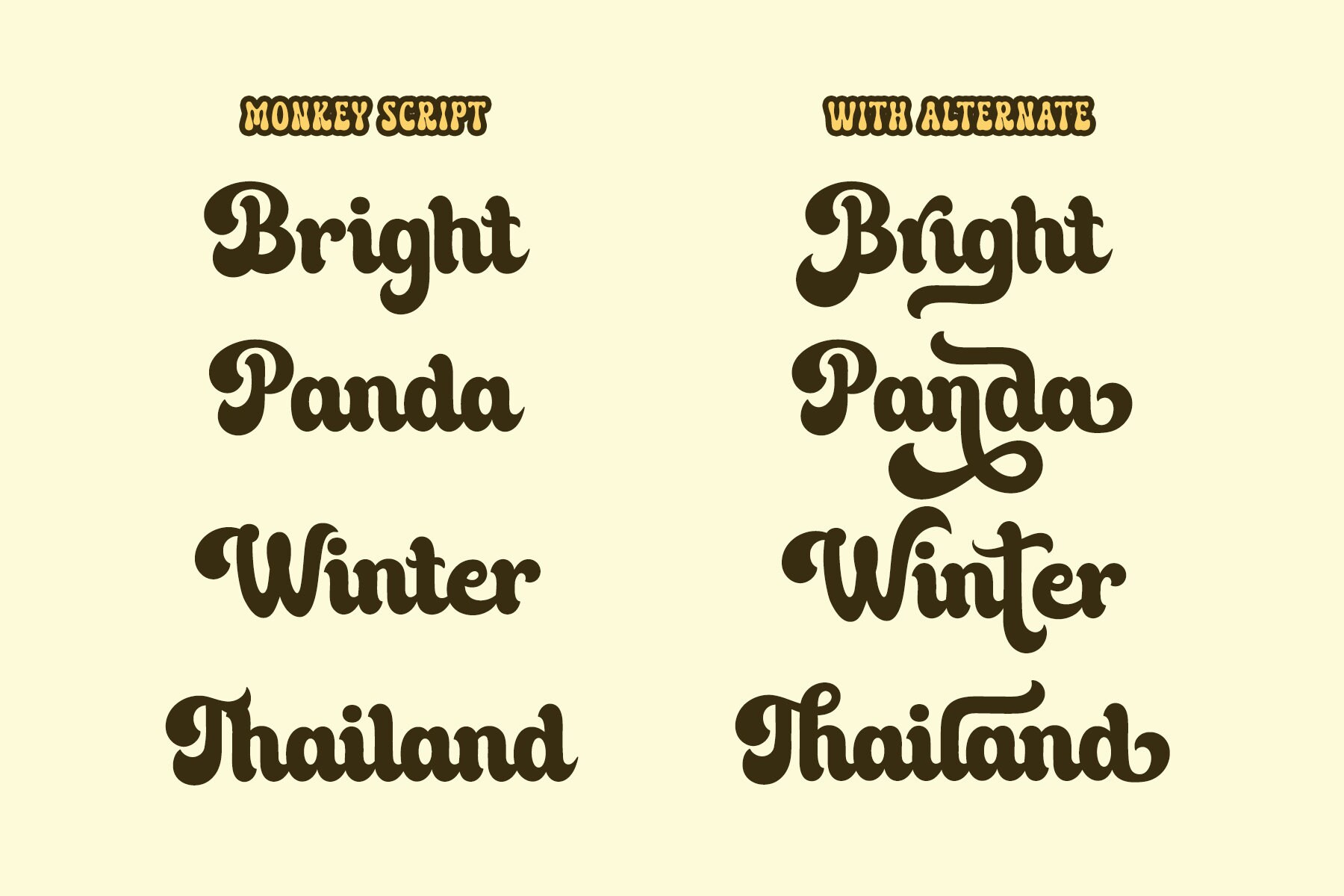 Monkey Script Font, Retro Font, Groovy Font, Vintage Font, Handwritten ...