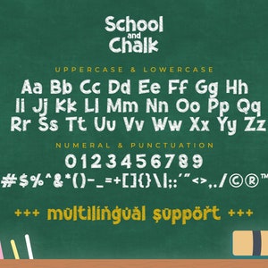 School and Chalk Font, Sketch Font, Display Font, School Font, Kids ...