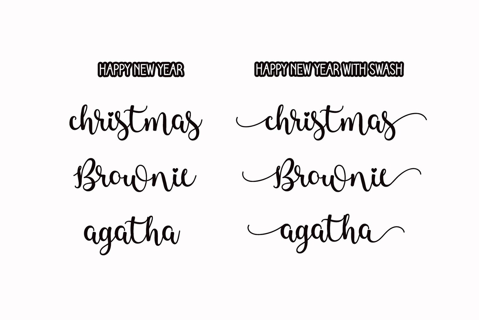 Happy New Year Font Duo, Handwritten Font, Cursive Font, Calligraphy ...