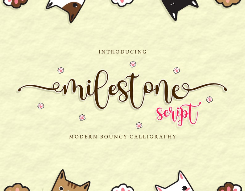 Milestone Script Font Calligraphy Font Swash Font Font With - Etsy