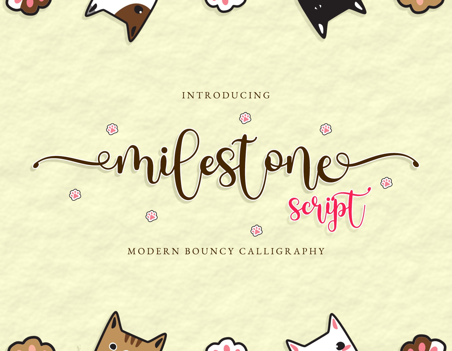 Milestone Script Font Calligraphy Font Swash Font Font With - Etsy