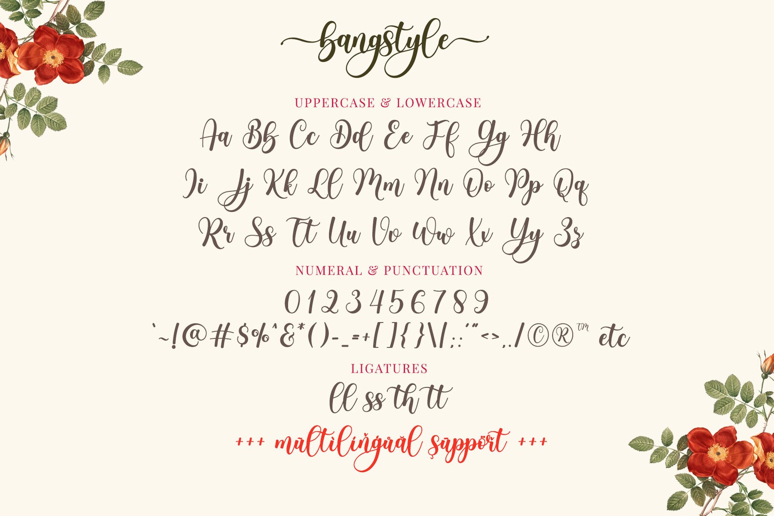 Bangstyle Font, Handwritten Font, Script Font, Font With Tail, Tail ...