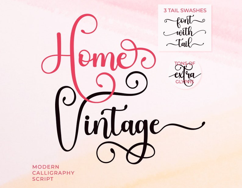 Home Vintage Font, Script Font, Handwritten Font, Calligraphy Font ...