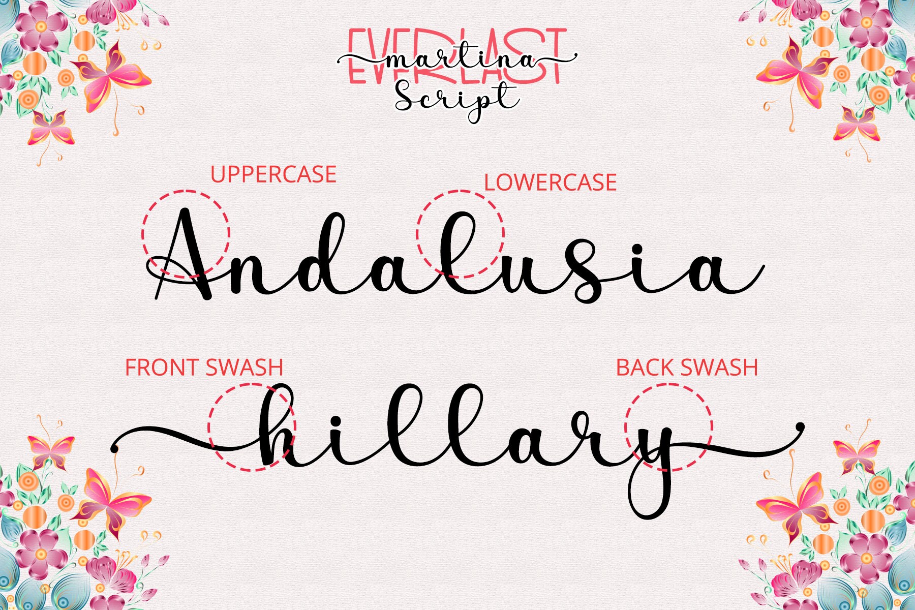 Everlast Martina Font, Handwritten Font, Swash Font, Font With Tail ...