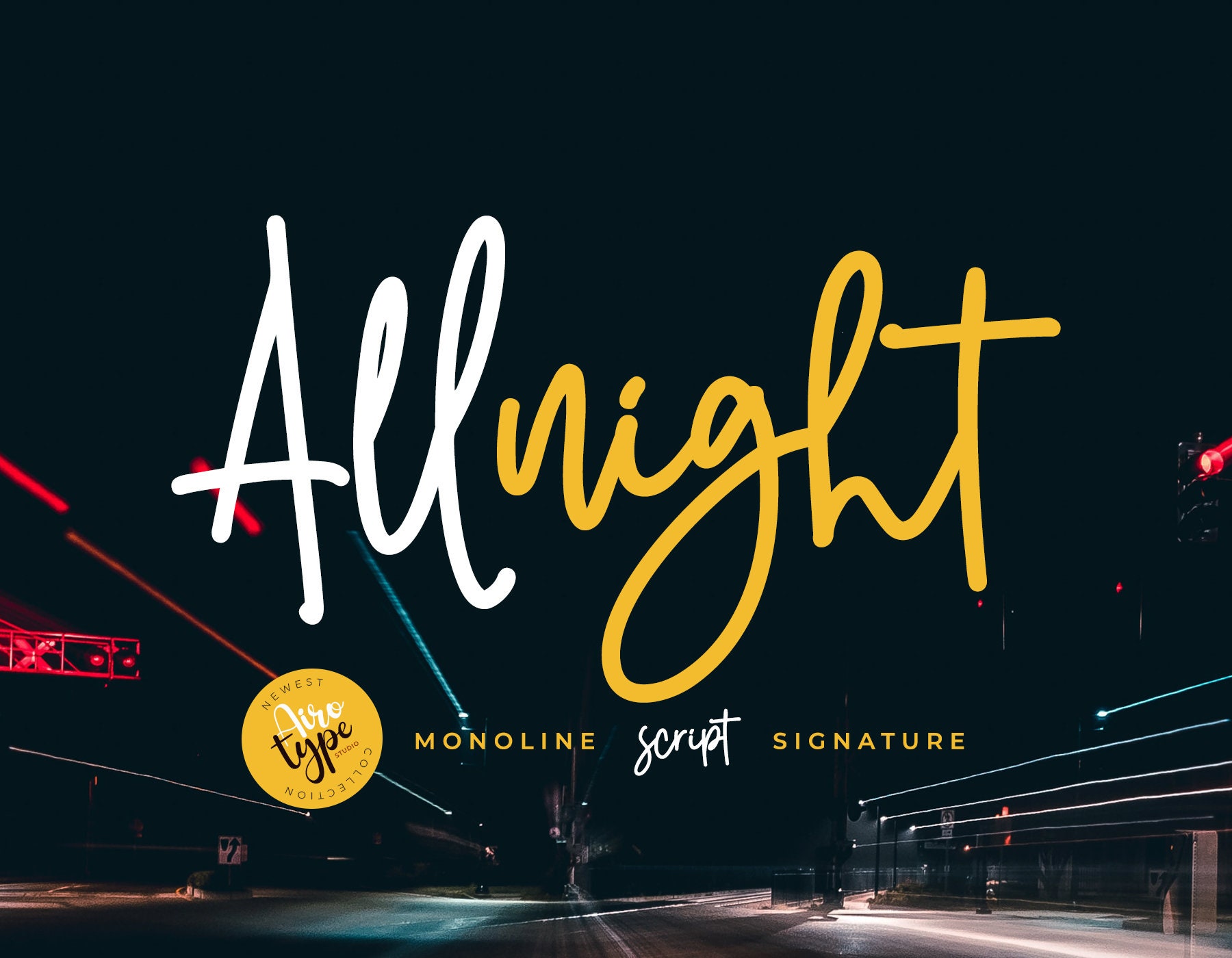 Allnight Font, Script Font, Handwritten Font, Handwriting Font, Single ...