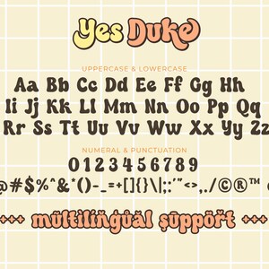 Yes Duke Font, Cute Font, Retro Font, Kids Font, Vintage Font, Groovy ...