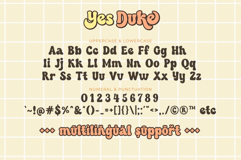 Yes Duke Font, Cute Font, Retro Font, Kids Font, Vintage Font, Groovy ...