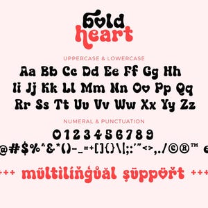 Bold Heart Font, Retro Font, Vintage Font, Love Font, Valentines Font ...