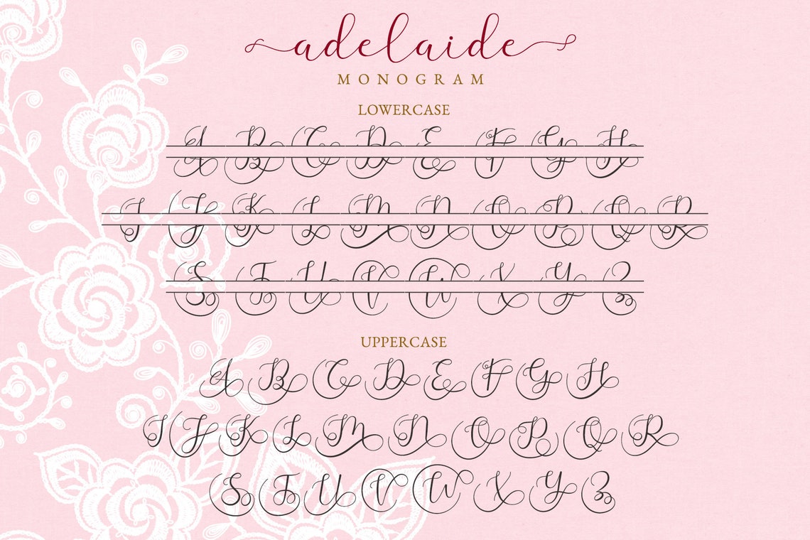 Adelaide Font Script Font Wedding Font Monogram Font Swash | Etsy
