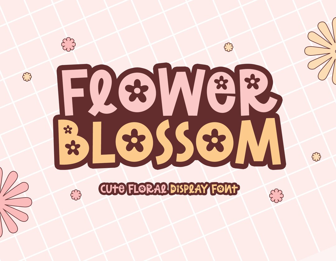 Flower Blossom Font, Display Font, Holiday Font, Floral Font, Farmhouse ...