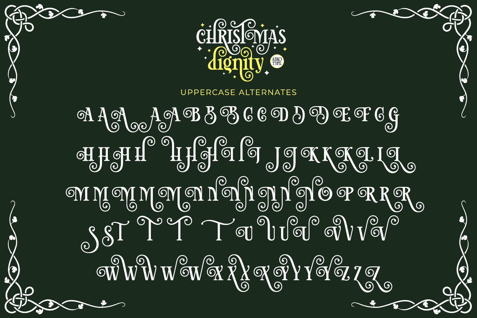 Christmas Dignity Font, Serif Font, Winter Font, Swirl Font, Swirl ...