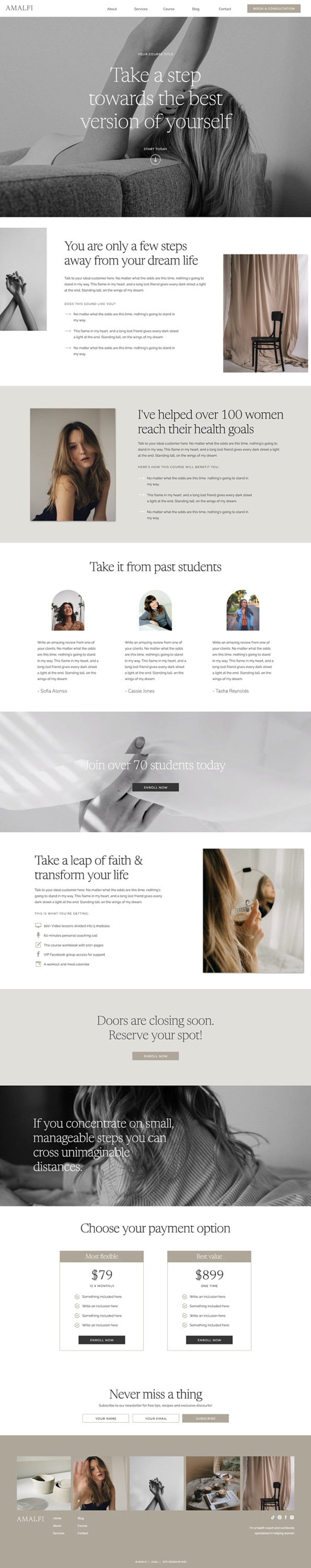 Showit Template, Showit Template for Coaches, Showit Website With Sales ...