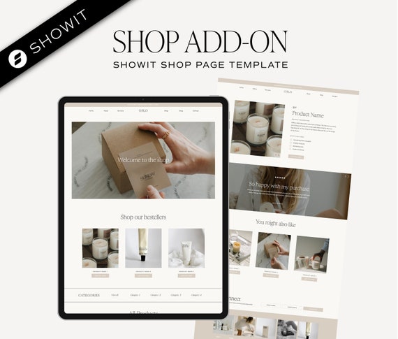 Showit Shop Add On Showit Template Shopify Shop Addon for - Etsy