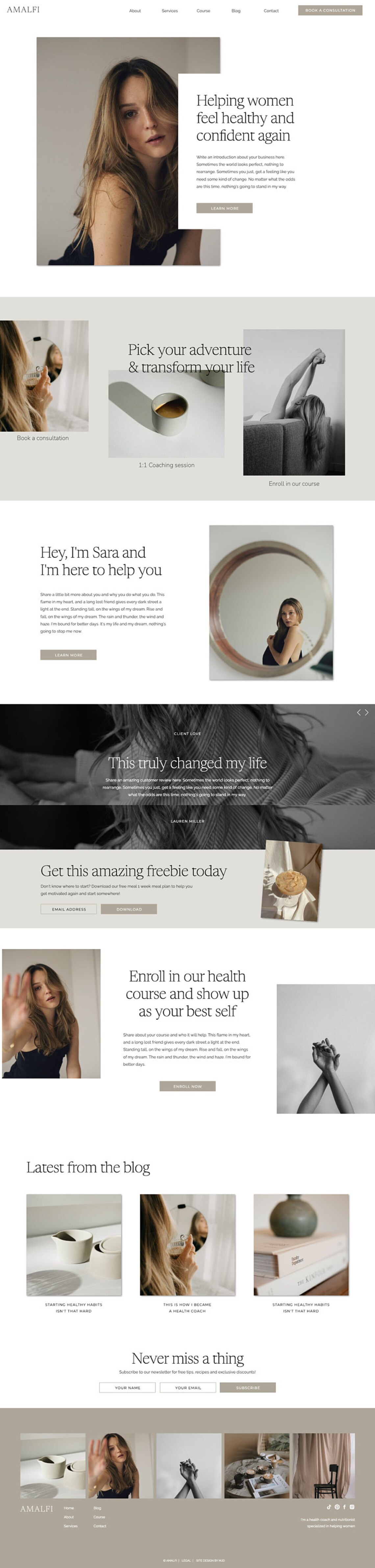 Showit Template, Showit Template for Coaches, Showit Website With Sales ...