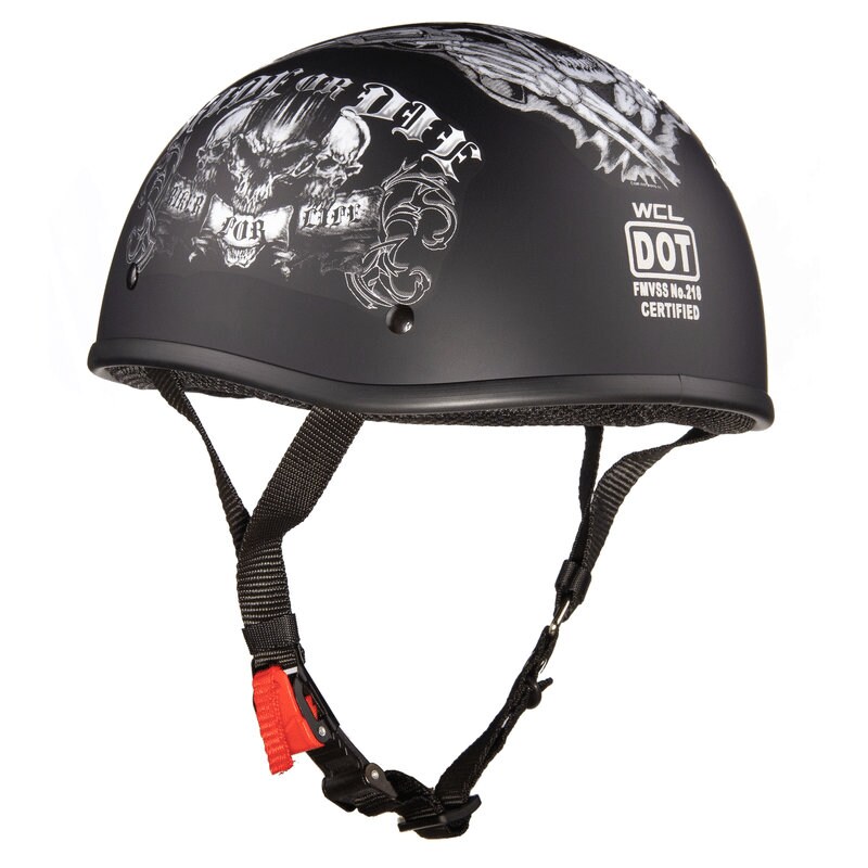 WCL Beanie Ride or Die Motorcycle Half Helmet Small and Light DOT ...