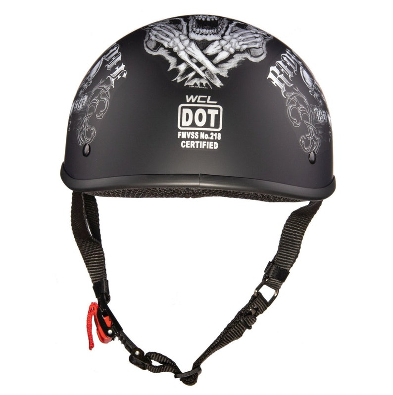 WCL Beanie Ride or Die Motorcycle Half Helmet Smallest and Lightest DOT ...