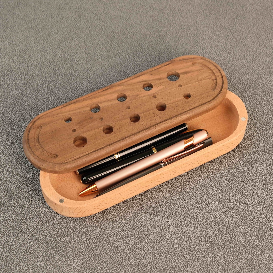 Wooden Pencil Case, Wood Desktop Organizer, Wood Pencil Box, Wood ...