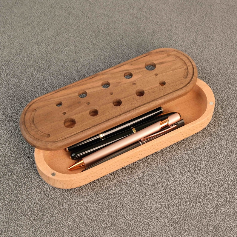 Wooden Pencil Case, Wood Desktop Organizer, Wood Pencil Box, Wood ...