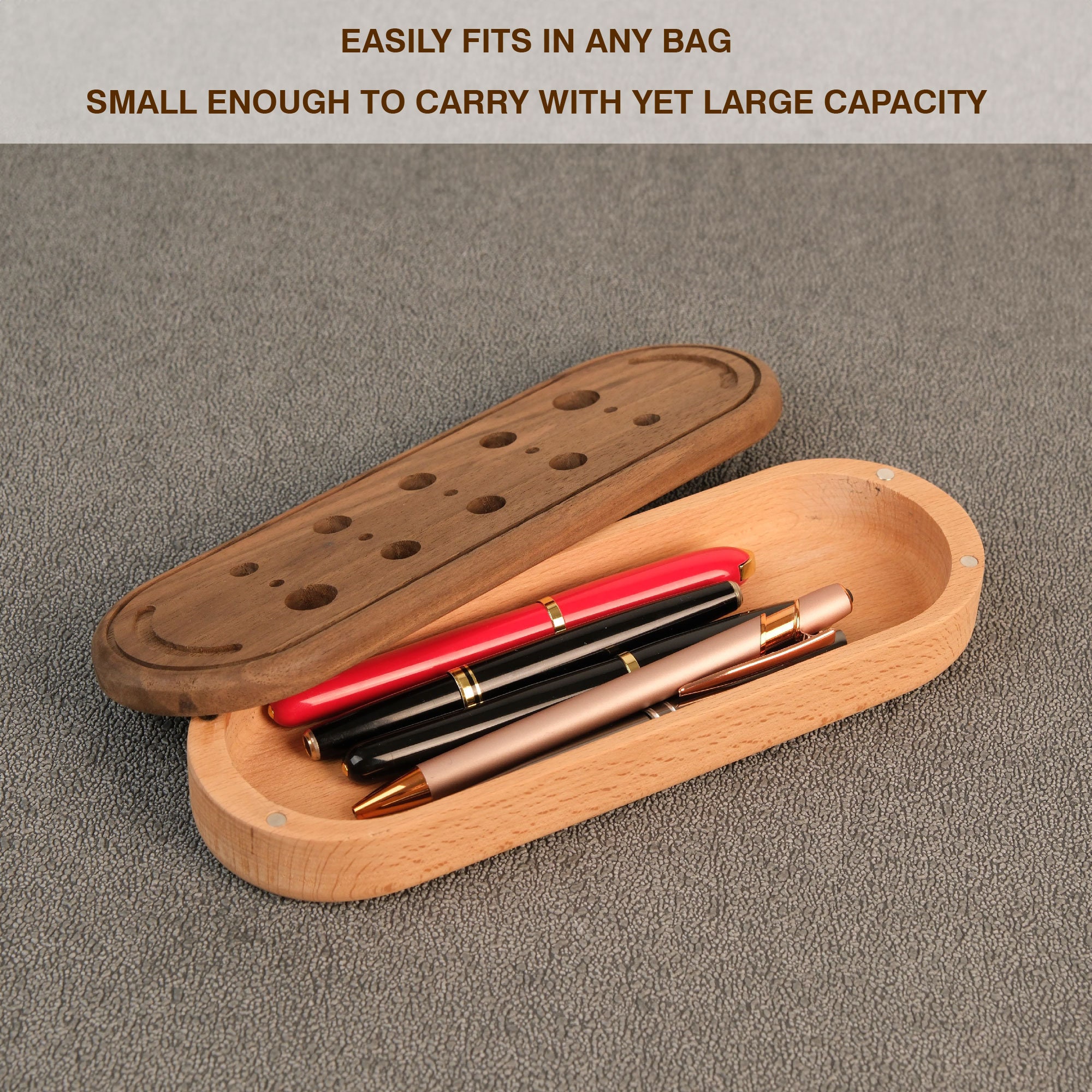 Wooden Pencil Case, Wood Desktop Organizer, Wood Pencil Box, Wood ...